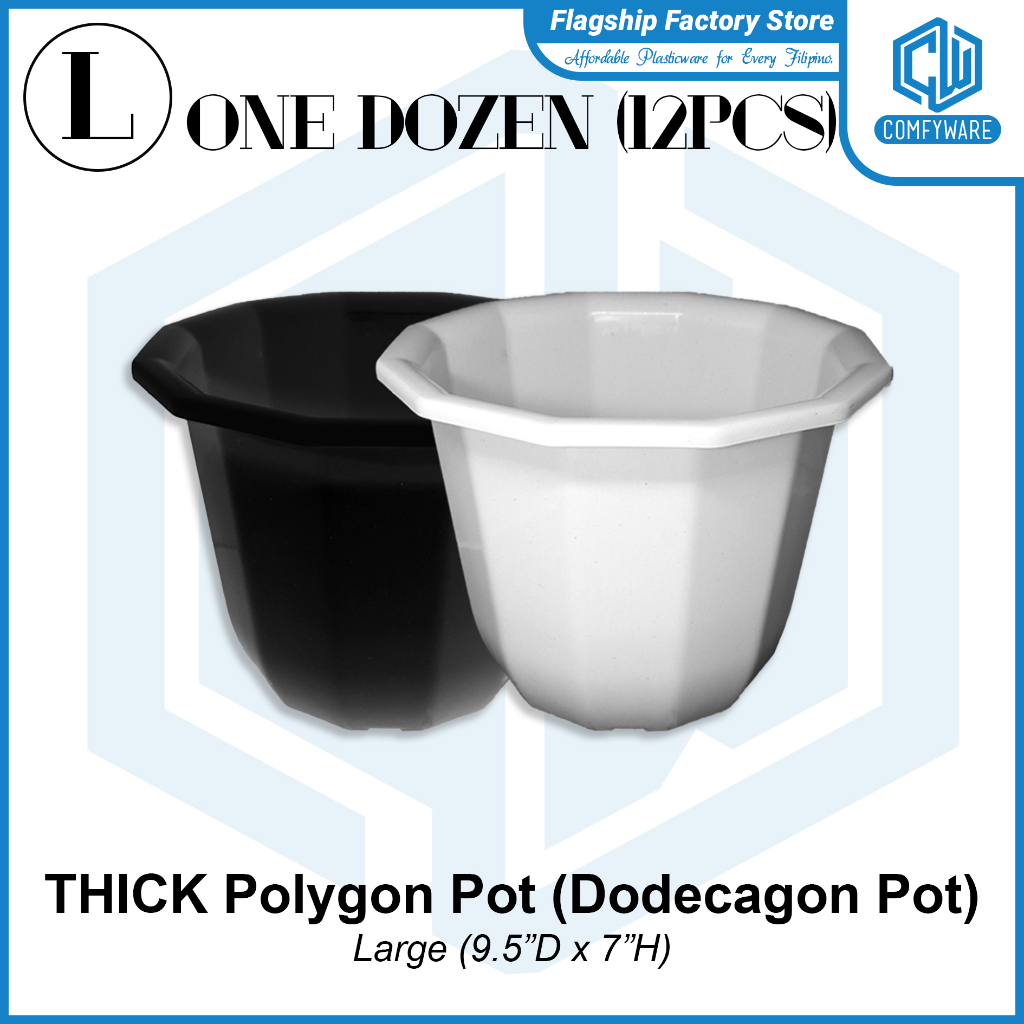 One Dozen (12pcs) Large THICK DURABLE 9.5" Polygon Dodecagon Flower ...