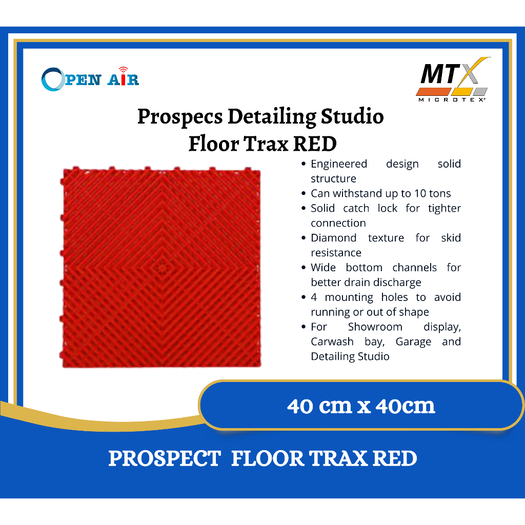 PProspecs Detailing Studio Floor Trax RED( Heavy Duty Interlocking ...