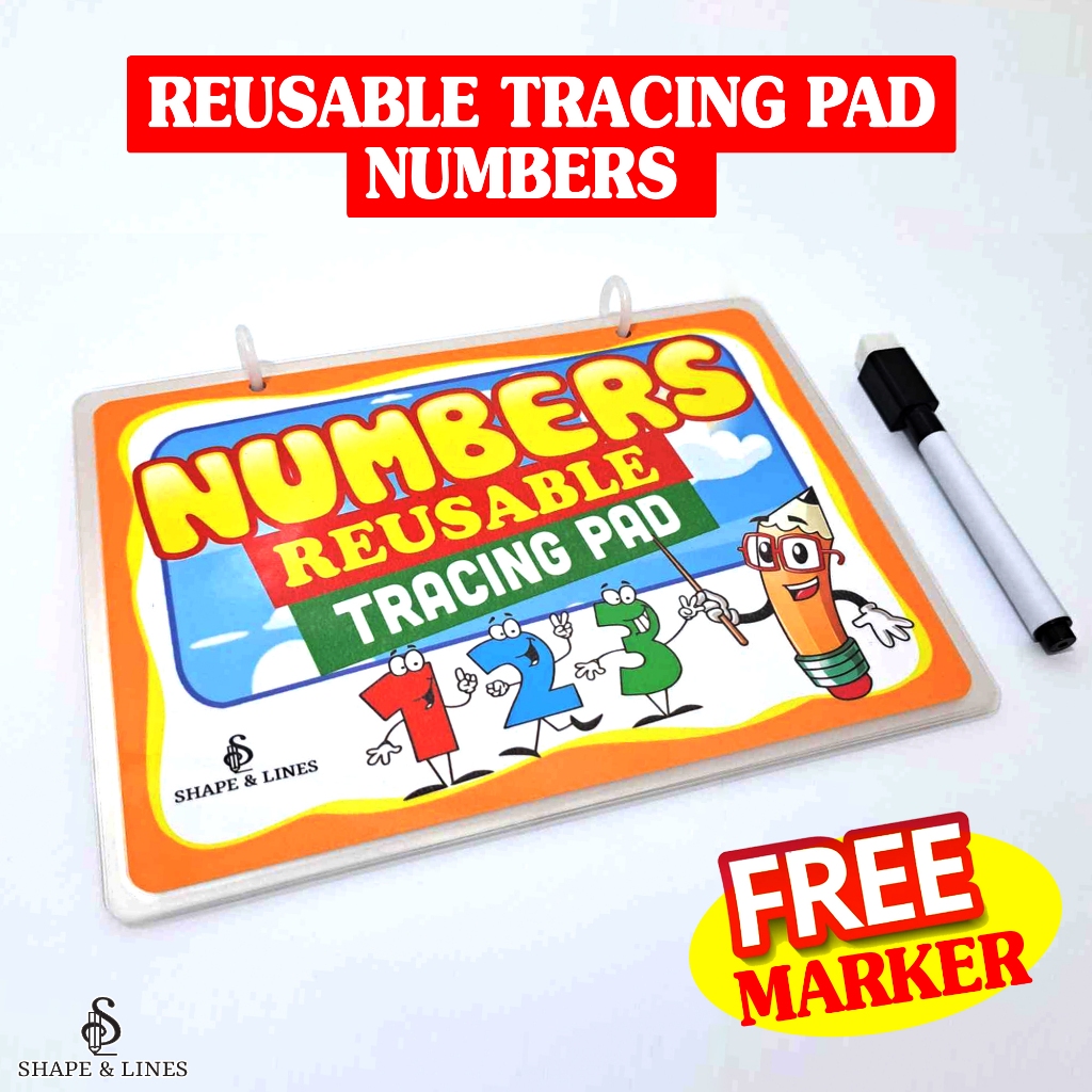 Kids Reusable Tracing Pad Numbers 1-10 A5 Size (Free Marker) | Shopee ...