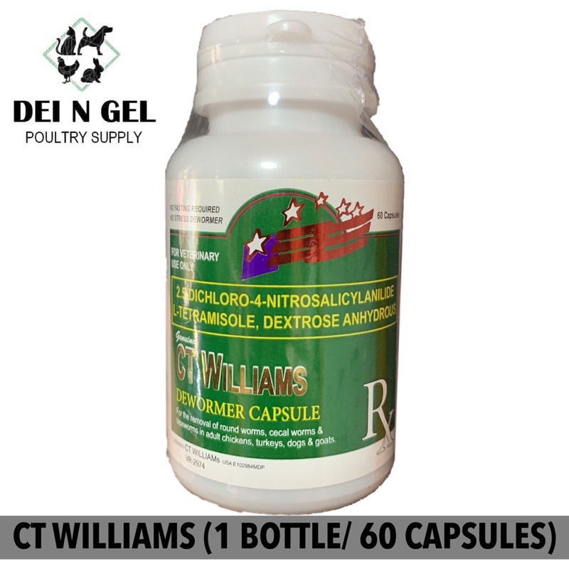 CT WILLIAM DEWORMER FOR DOG & GAMEFOWL (1 BOTTLE/60 CAPSULES) | Shopee ...