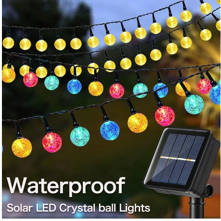 Solar String Lights Outdoor 50Led/30Led/20Led Crystal Globe Lights ...