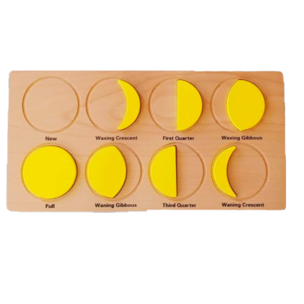 Montessori Educational Material-Geography -Wooden Moon Phases-Planet ...