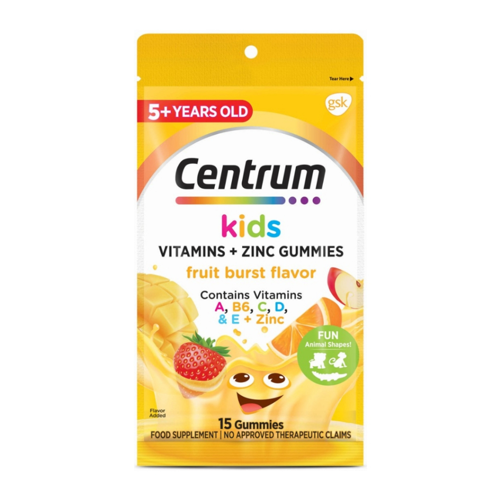 CENTRUM KIDS Vitamins + Zinc Gummies Fruit Burst Flavor 15s | Shopee ...