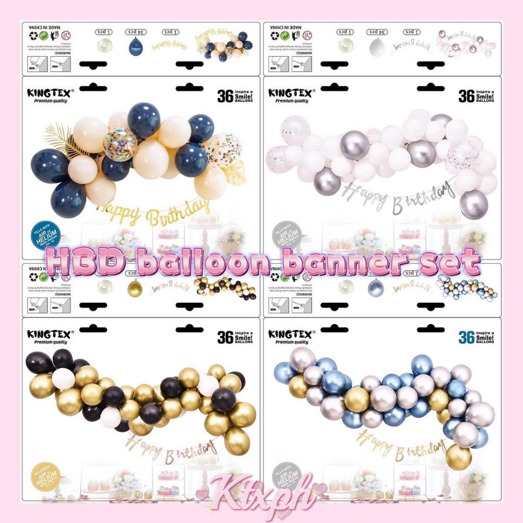 happy birthday Balloon Set Arch Kit Balloon Chain Banner 36pcs party ...