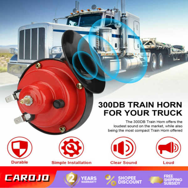 【24H Ship】12v Dual Tone Car Snail Horn 300DB Super Train Horn Loud ...