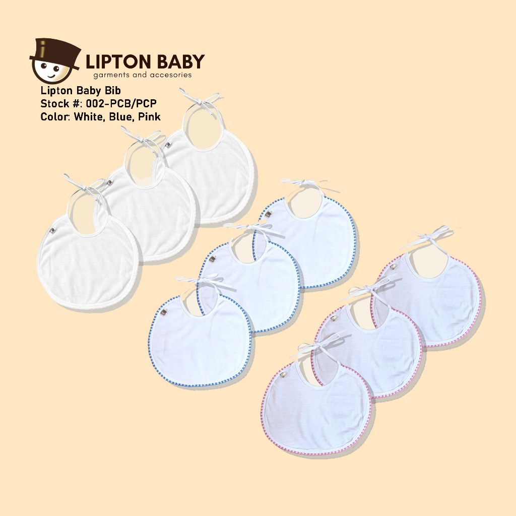 Lipton Baby Cloth Bib: Set of 3 | Shopee Philippines