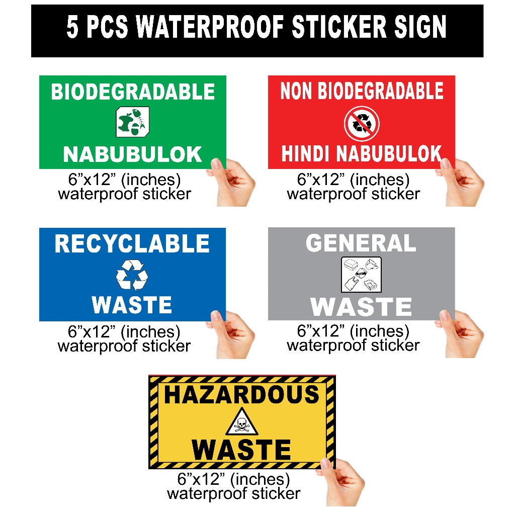 SIGNS Garbage Waste Segregation Sign Biodegradable Recyclable ...