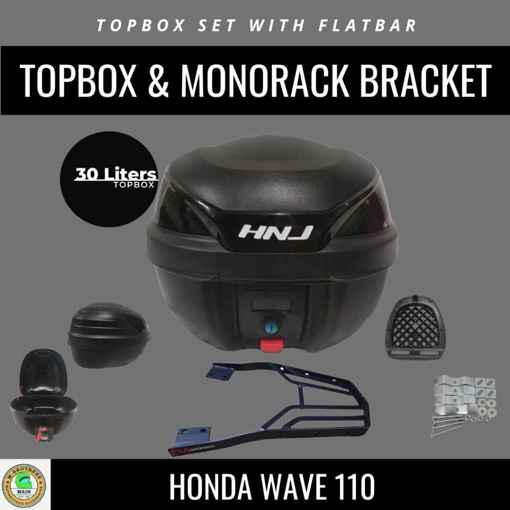 Set HNJ Top Box 30 Liters (012) With Flat Bar Cm Monorack Bracket Honda ...