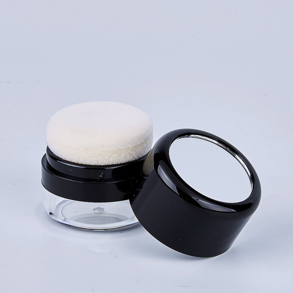 Elegant Loose Powder Compact Container with Velvet Powder puff and ...