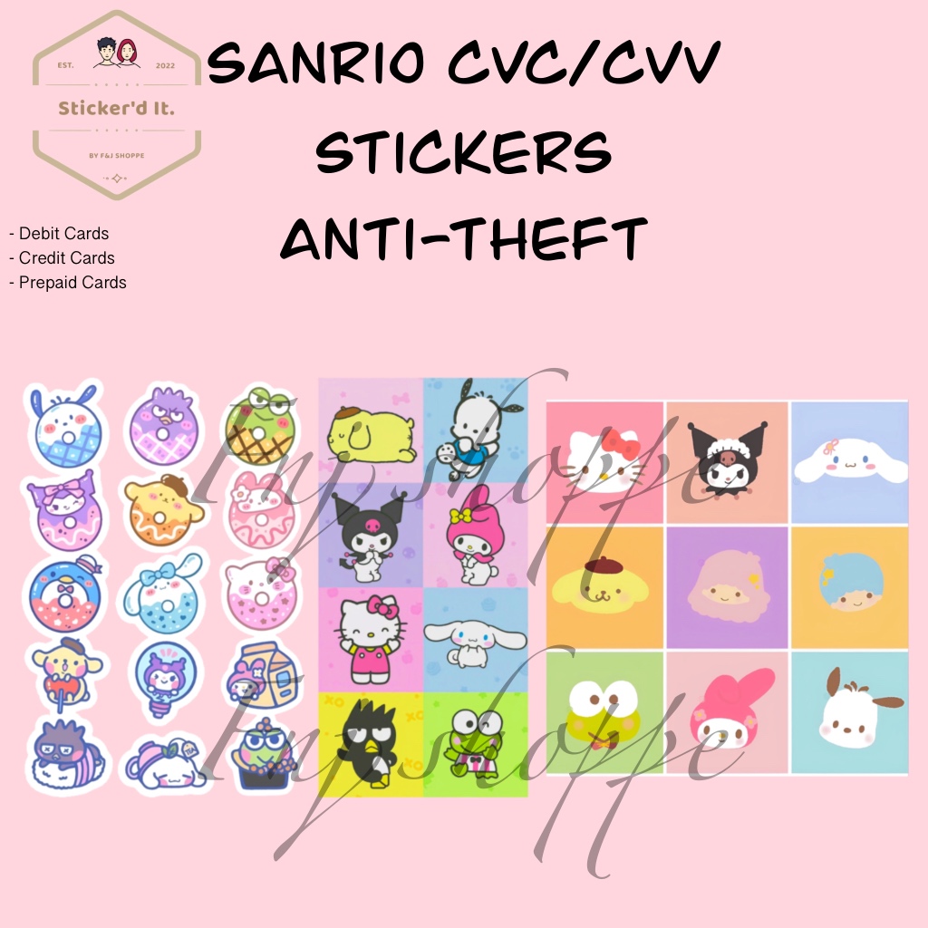 SANRIO CVV/ CVC Stickers (Anti-Theft Stickers for ATM and Credit Cards ...