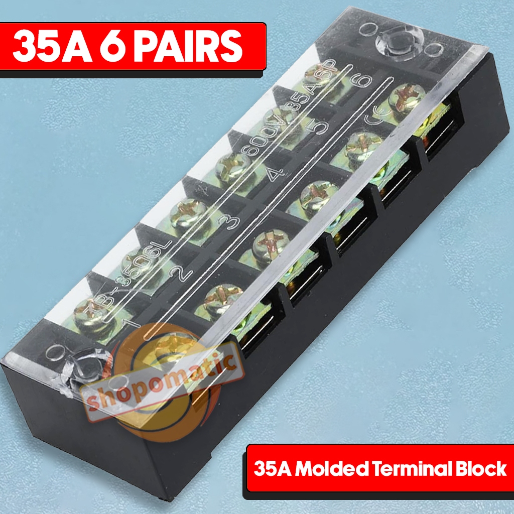 🟧 35A Terminal Block TB-3506 Molded Type Electrical 35A 600V 6 PIN 🟧 ...