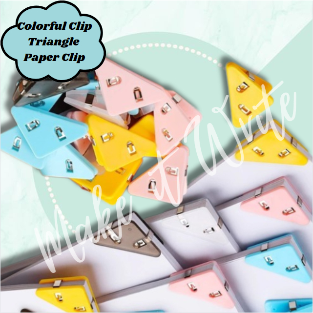 Colorful Clip Triangle Test Paper Clip Plastic corner clip Cute Memo ...