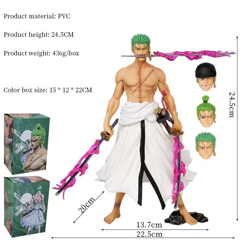 One Piece Zoro Roronoa Zoro Ghost Back White With Extra Three Heads ...