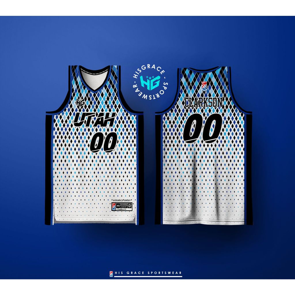 260 HG BASKETBALL CONCEPT UTAH DIAMONDS WHITE BLUE BLACK FULL ...