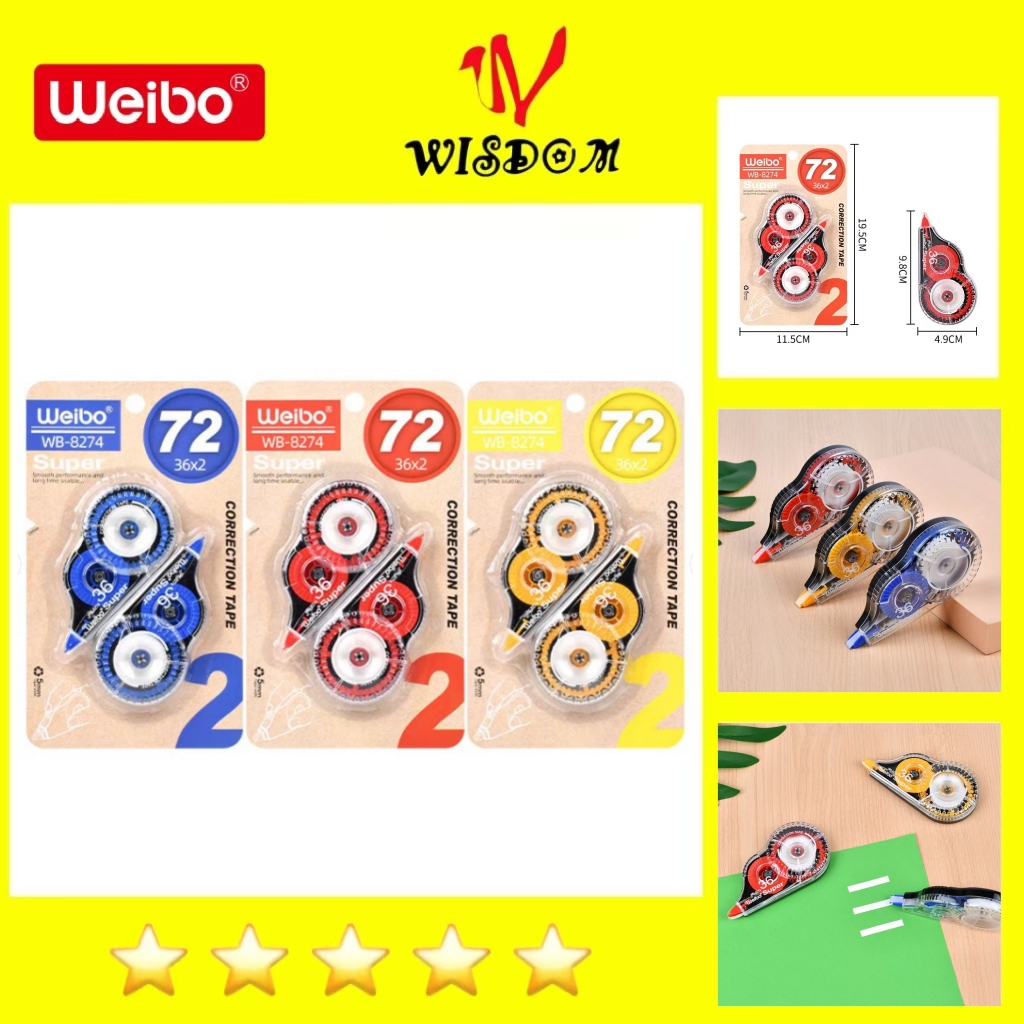WISDOM WEIBO WB-8274 2IN1 CORRECTION TAPE/SCHOOL SUPPLIES/GIVEAWAYS | Shopee Philippines