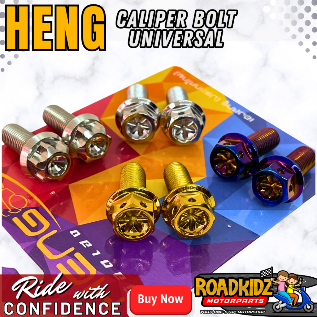 HENG CALIPER BOLT SET 2PCS NMAX/AEROX/MIO/CLICK/RAIDER/SNIPER/PCX/WAVE ...
