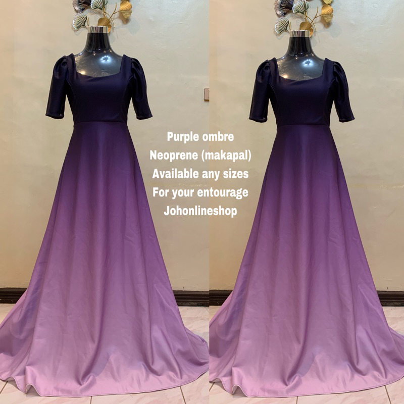 purple ombre filipiniana gown for bridesmaids | Shopee Philippines
