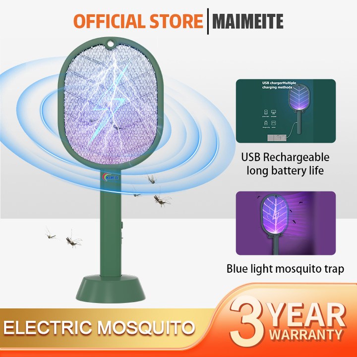 Maimeite Electric Mosquito Swatter pamatay lamok Rechargeable 2 In 1 ...