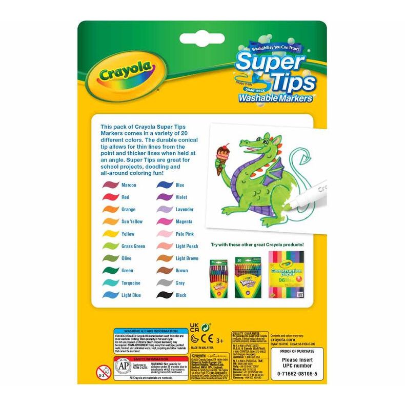 Crayola Supertips Washable Markers 20ct | Shopee Philippines