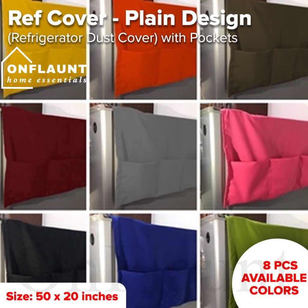 OnFlaunt Ref Cover Plain Color Refrigerator Dust Cover with Pocket ...