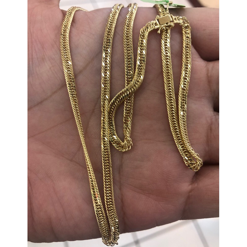 18K Saudi Gold Triple Lock Necklace | Shopee Philippines