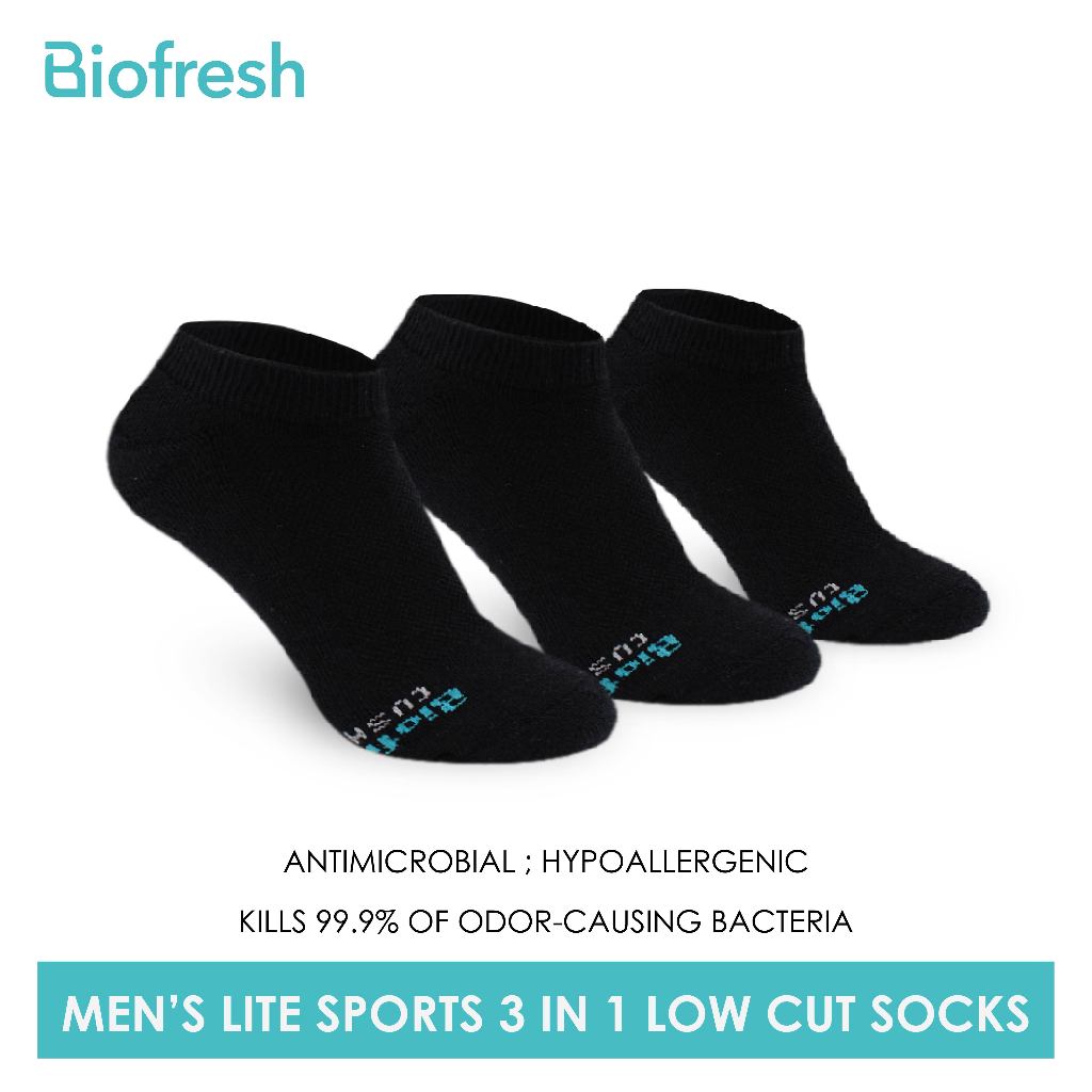 Biofresh Men's Antimicrobial Cotton Lite Sports Half Terry Low Cut ...