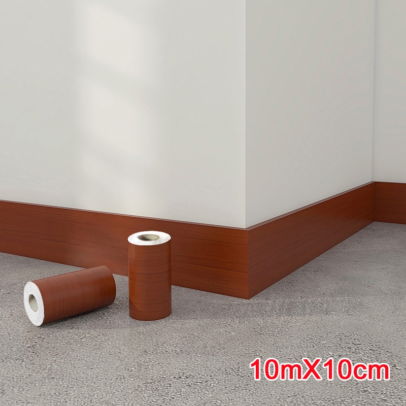 10mX10cm baseboard pvc self-adhesive wood sticker baseboard wall ...