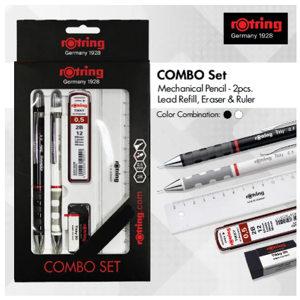 rOtring Tikky COMBO Set - Mechanical Pencil with Lead Refill, Eraser ...