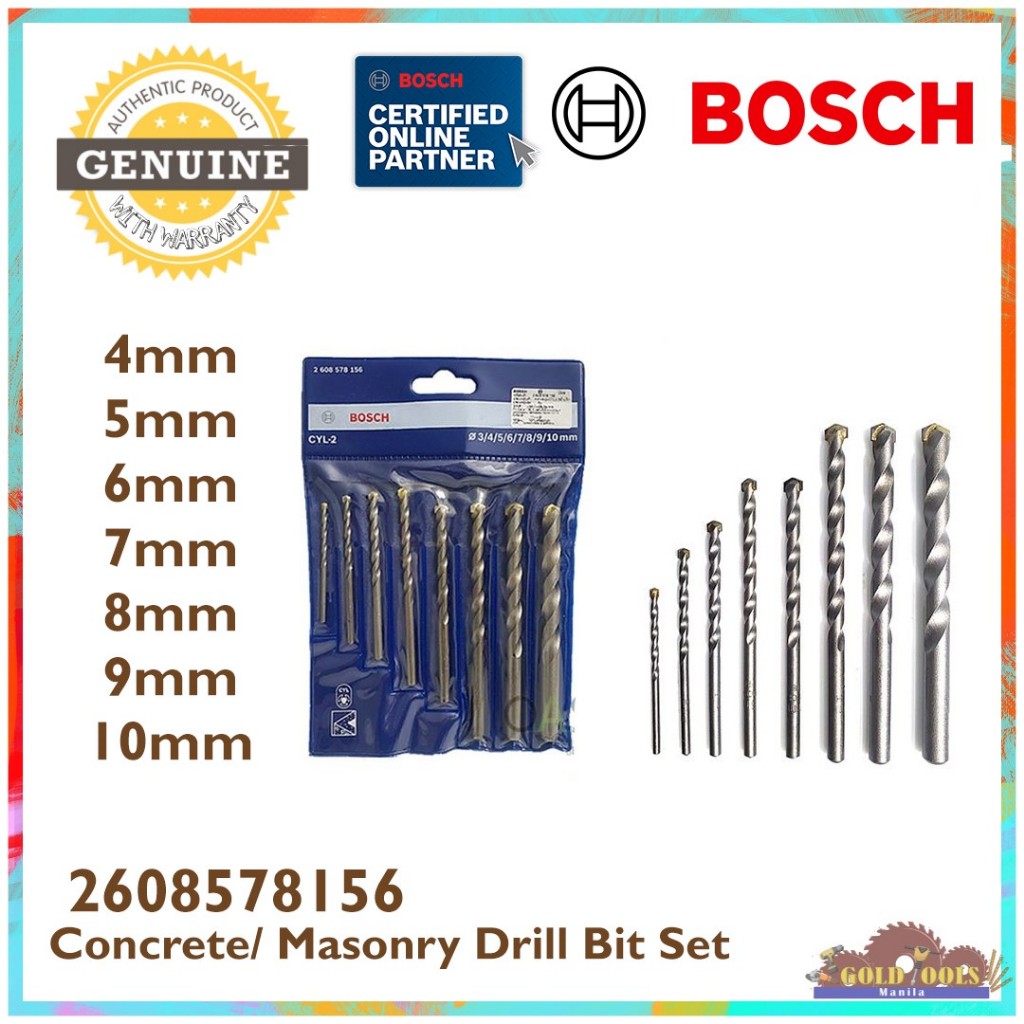 BOSCH CYL-2 8pcs Masonry Drill Bit Set ( 2608578156 ) | Shopee Philippines