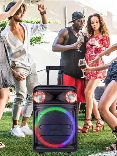 BTS-1785 big power outdoor karaoke trolley speaker subwoofer portable ...