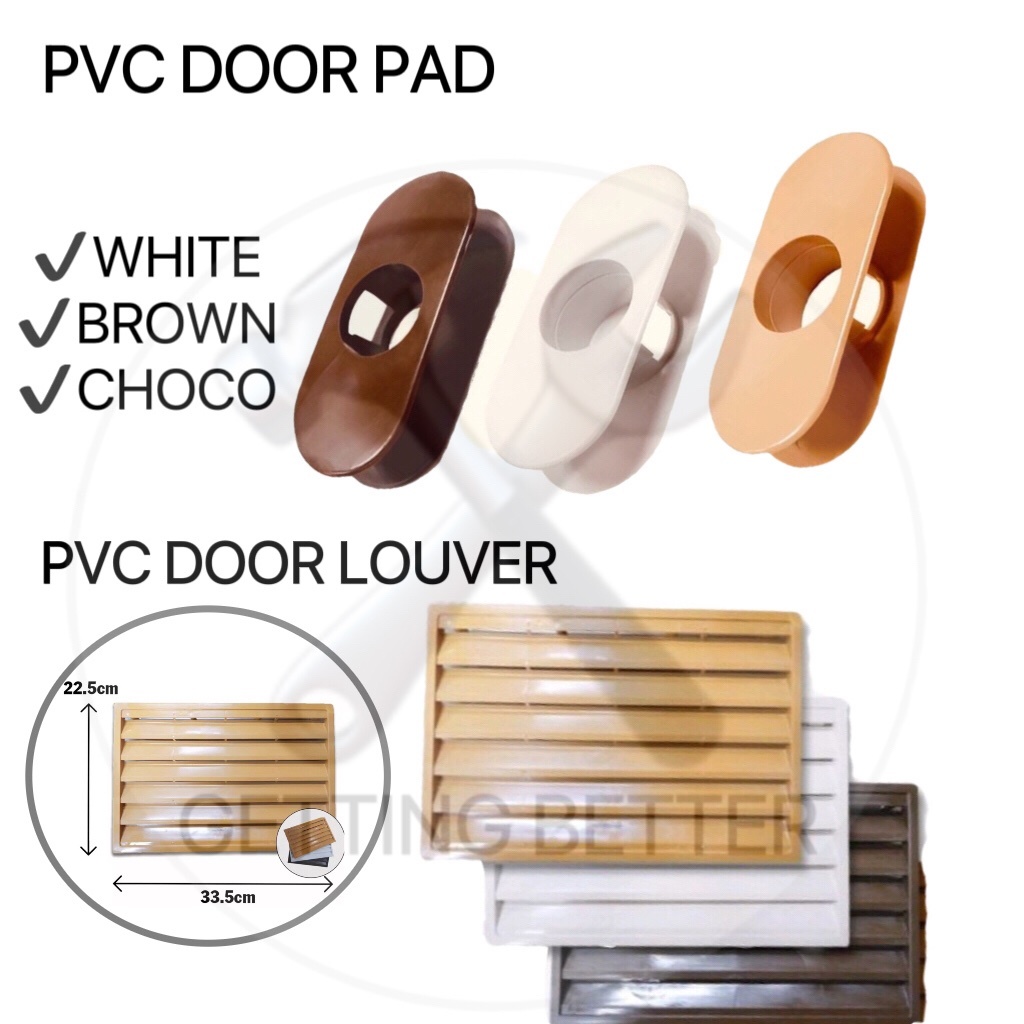 PVC PLASTIC DOOR PAD PROTECTOR / PVC DOOR LOUVER P(WHITE,BROWN,CHOCO ...
