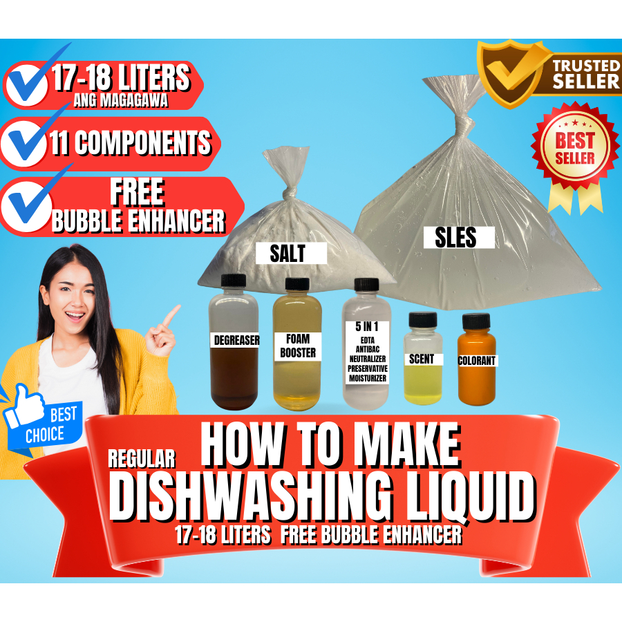 [DIY KING] DISHWASHING LIQUID KIT 17-18 LITERS YIELD FREE BUBBLE ...