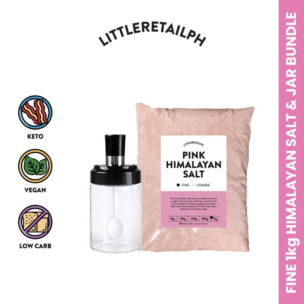 1 kilo FINE Himalayan Salt With Spice Jar with Spoon | Shopee Philippines