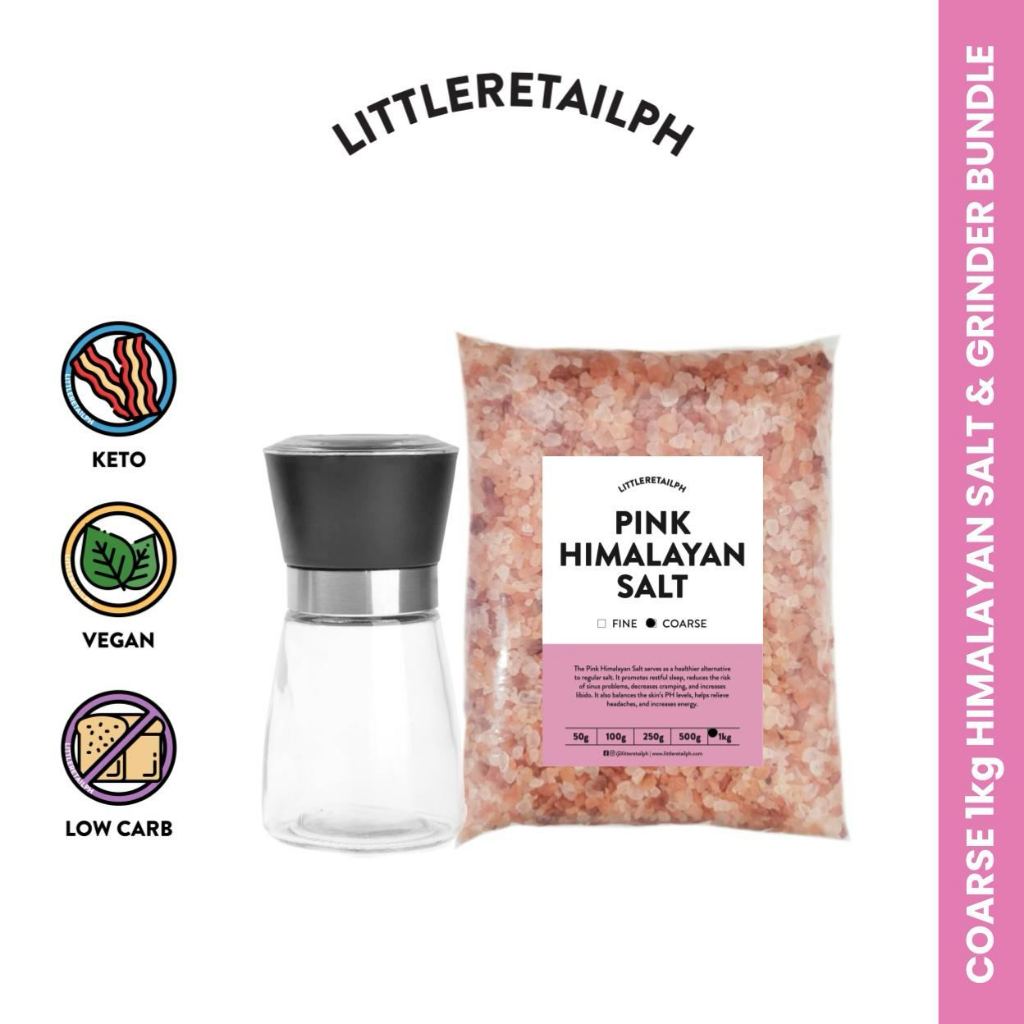 1 kilo COARSE Himalayan Salt with Salt Grinder | Shopee Philippines