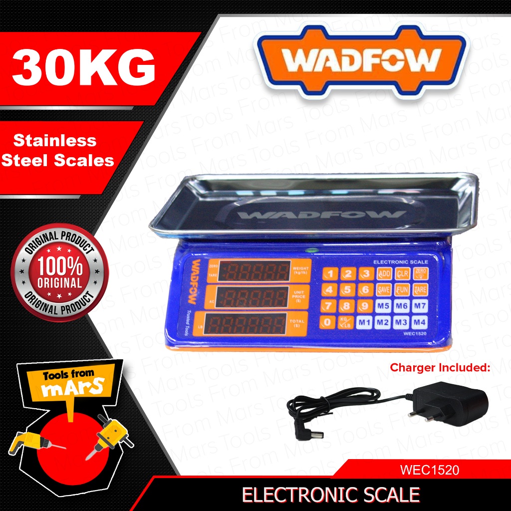 Wadfow 30KG Electronic Digital Weighing Scale Rechargeable Kitchen ...