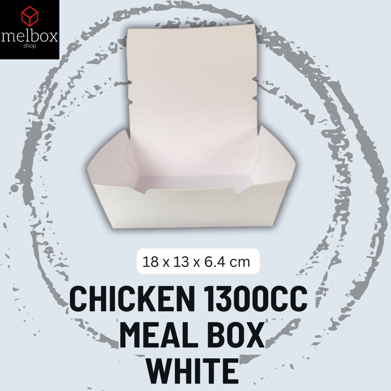 [50 pcs] Chicken Meal Box White Brown Silver Laminated 1300cc | Shopee ...