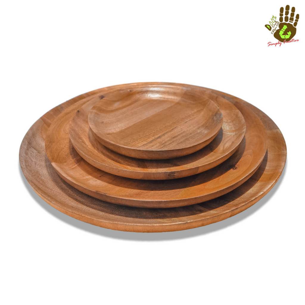 Simply Creative Wooden Round Plates- Wood dinner plates, Wooden ...