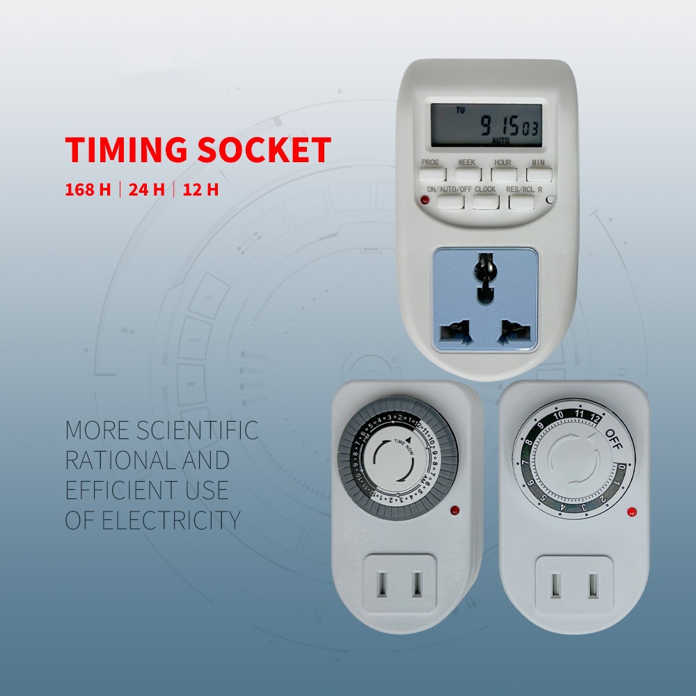 Timer Socket 12/24H Electrical Machinery Time Countdown Cyclic Digital Timing Socket | Shopee ...
