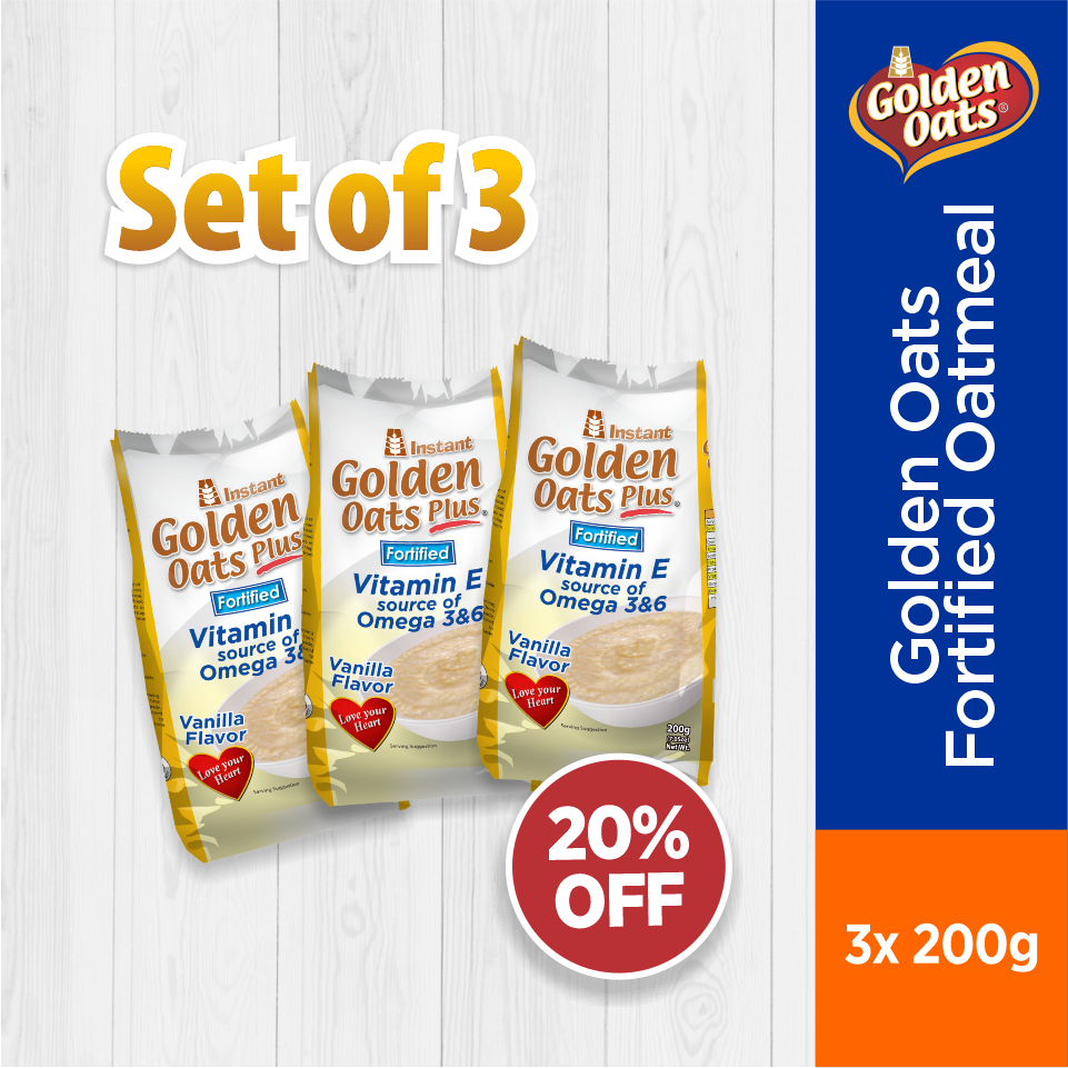 Golden Oats Plus Fortified Vitamin E with Omega 3&6-Vanilla Flavor 200g ...