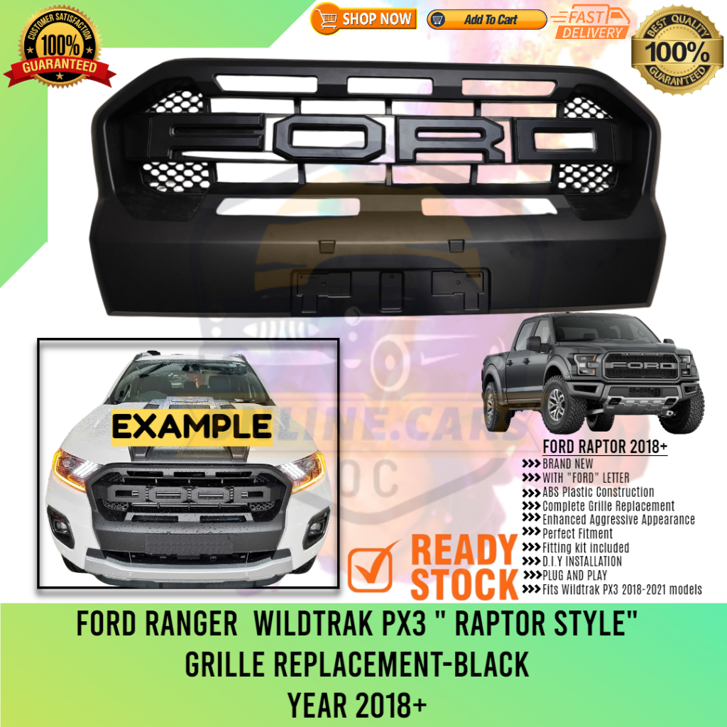 OC Ford Ranger T8 Wildtrak PX3 Raptor MK3 2018-2021 Front Grille Front ...