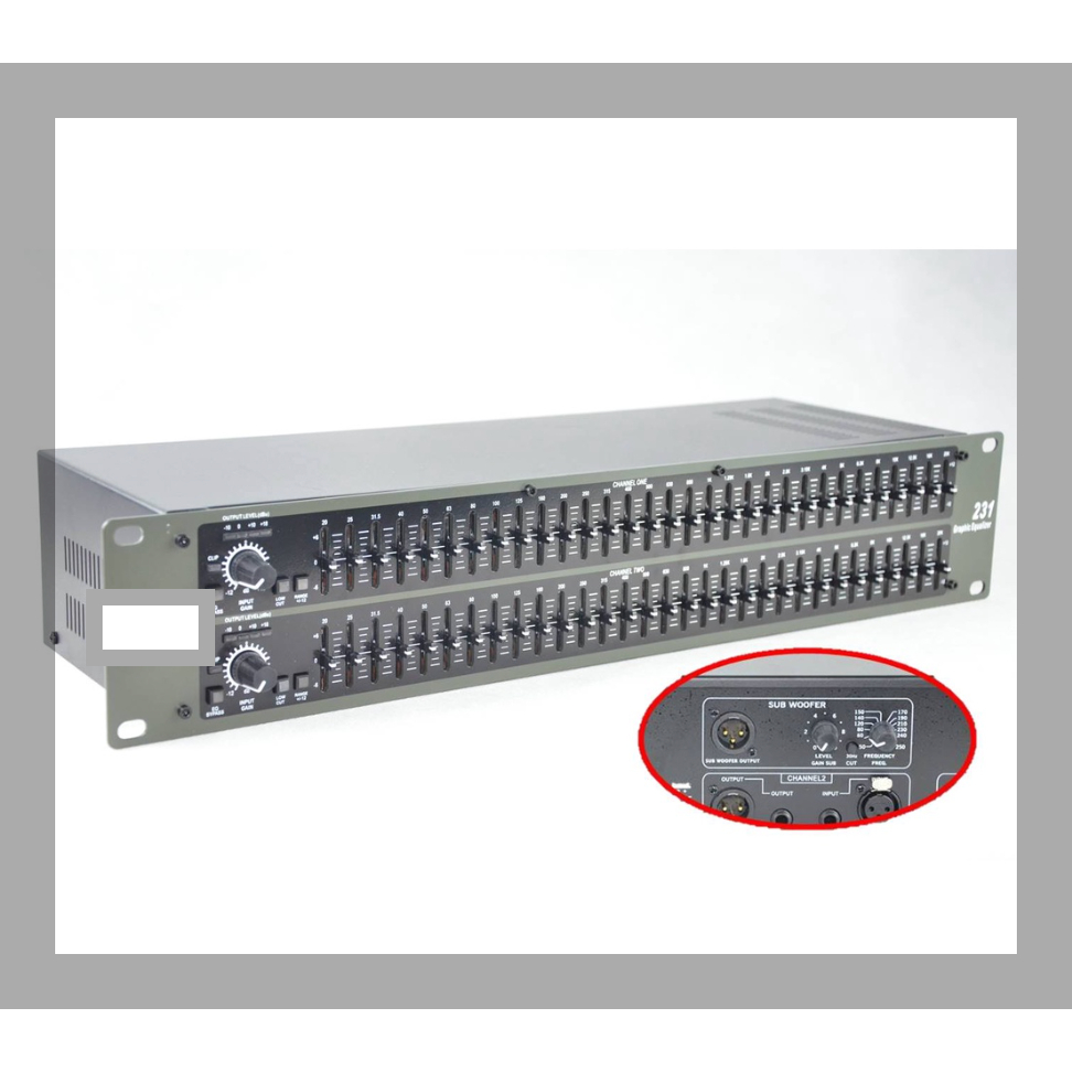 Eq-231 graphic equalizer with SUB-OUT (subwoofer output) 2-series Graphic EQ 31 Band [BLACK ...