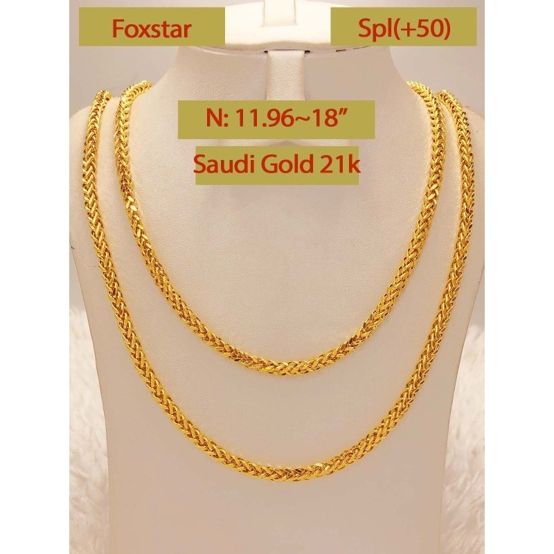 21K FOXTAIL NECKACE SAUDI GOLD PAWNABLE | Shopee Philippines