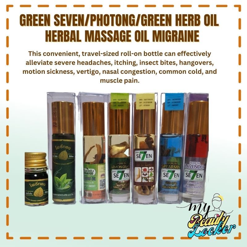 Green seven herbal massage oil balm/ lemongrass/rose lavender ...