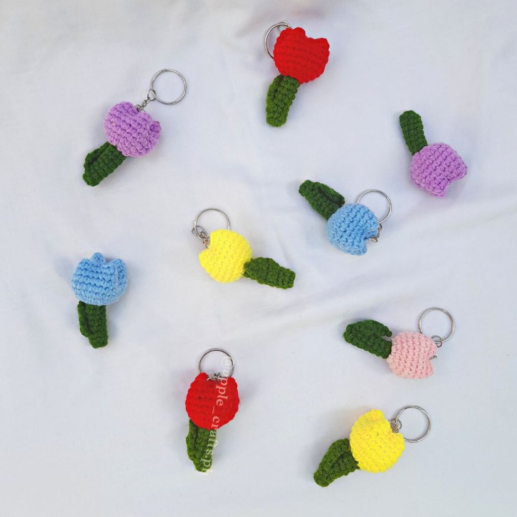 CROCHET AMIGURUMI MINI TULIP KEYCHAIN | Shopee Philippines
