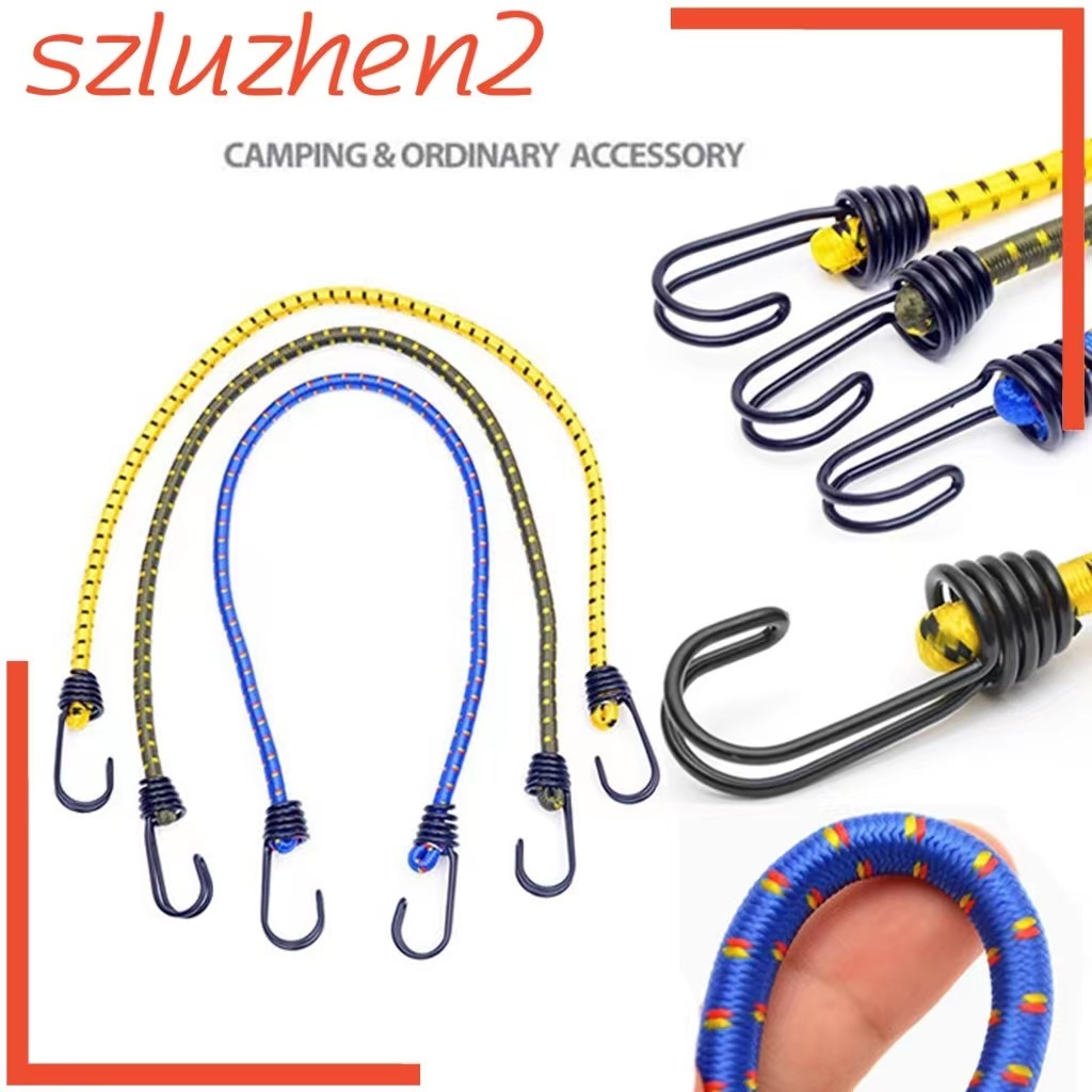 3pcs Luggage Rope Travel Straps Metal Hook Stretchy Braid Packing Rope ...