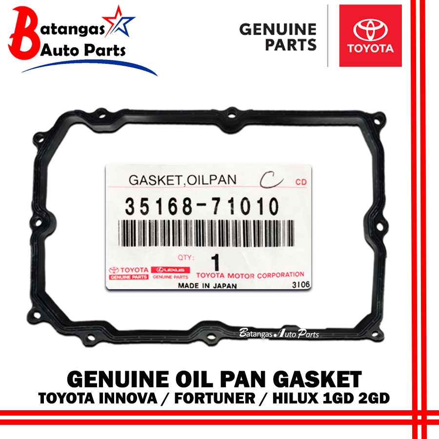 GENUINE OIL PAN GASKET TOYOTA INNOVA / FORTUNER / HILUX 1GD 2GD 2016 ...