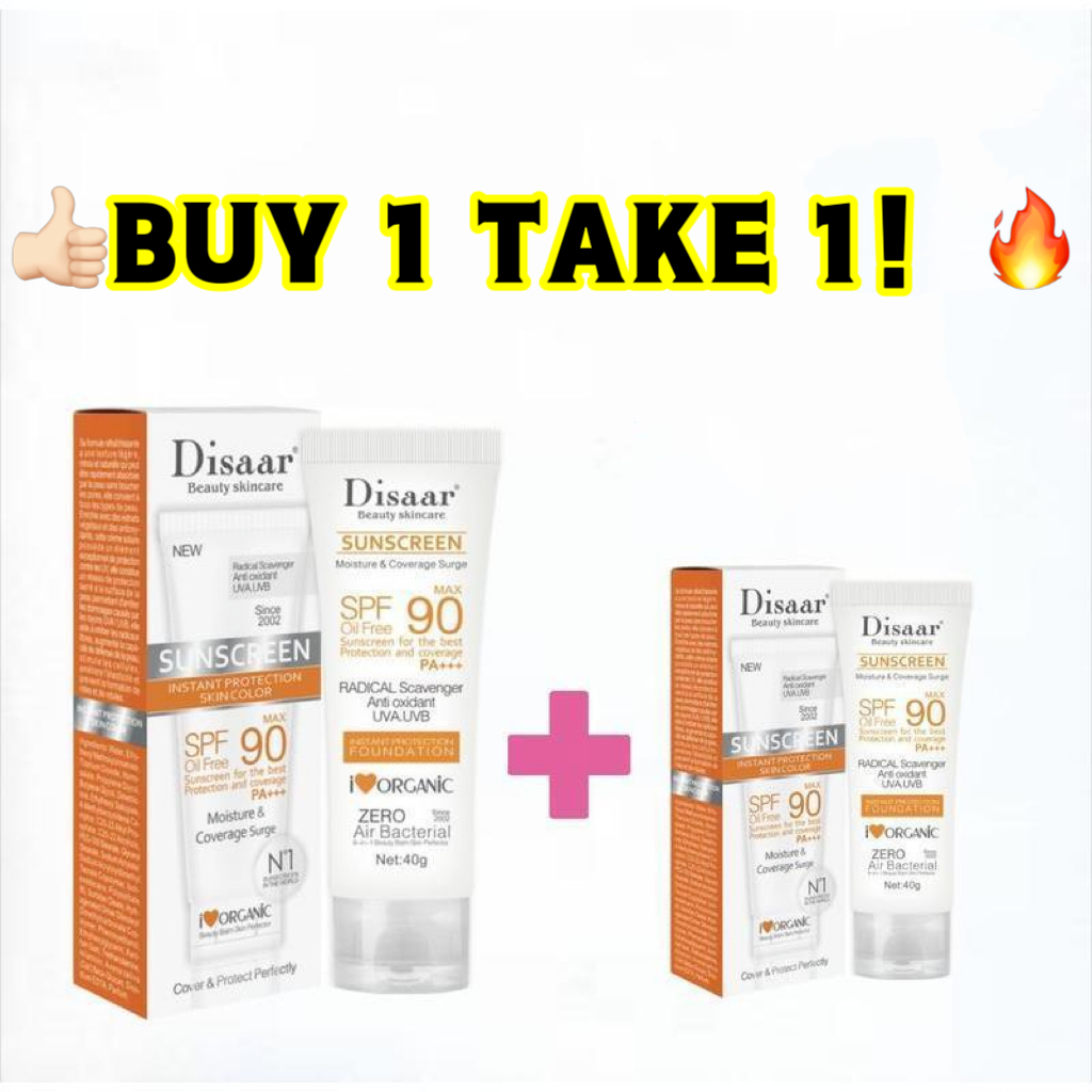 『BUY 1 TAKE 1』Disaar Facial Sunscreen Cream SPF 90 PA+ Moisturizing Skin Protect Sunblock 40g ...