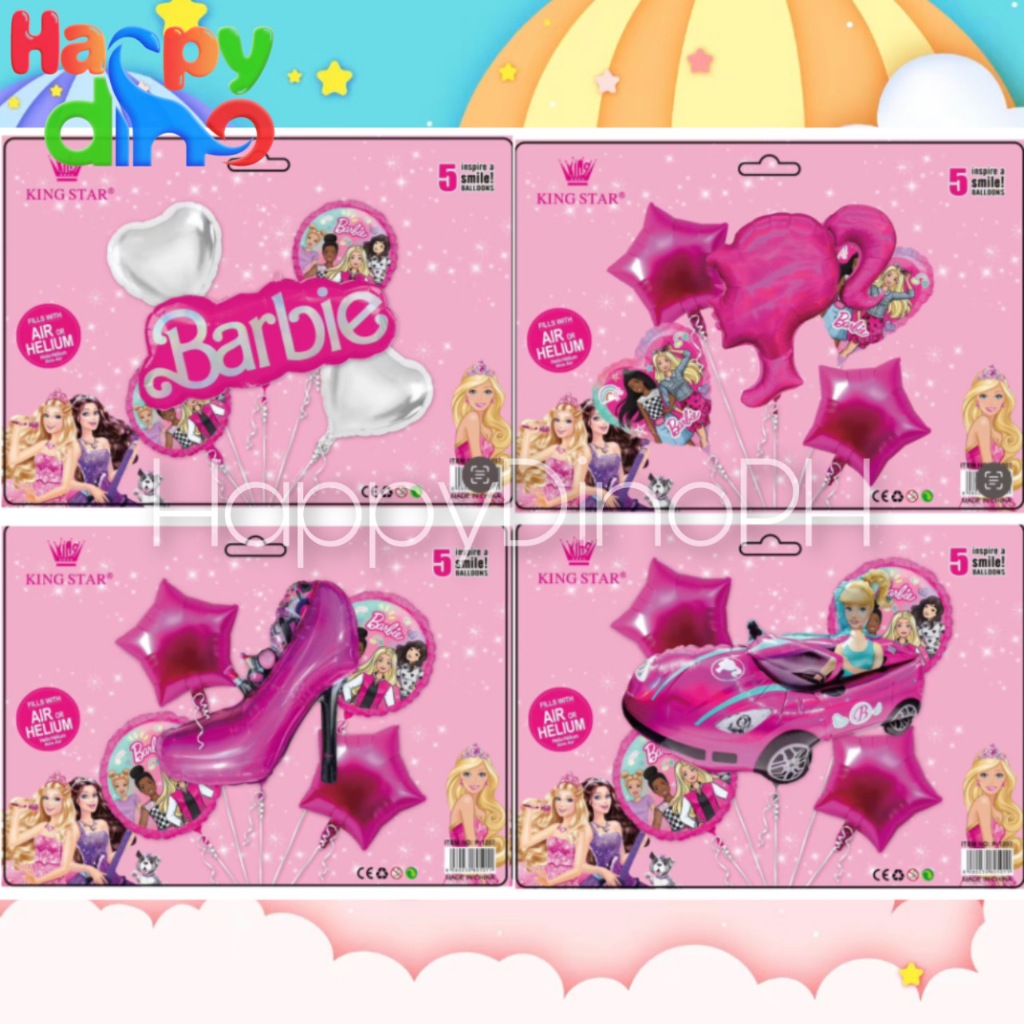 5in1 Barbie Balloon Set Birthday Partyneeds Party Decoration HappyDino ...