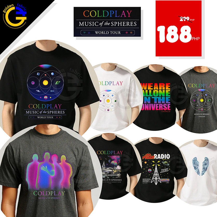 COLDPLAY World Tour Merch UNISEX | GFBDU T-Shirts | Shopee Philippines
