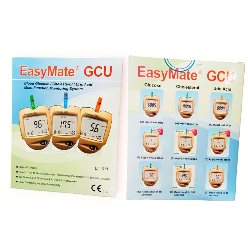EasyMate GCU Blood Glucose/Cholesterol/Uric acid with Strips | Shopee ...